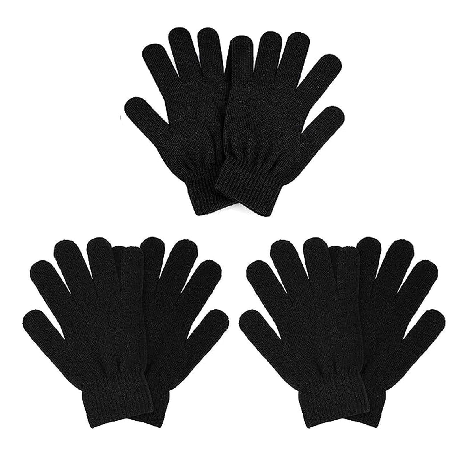 BCMMKLPP 3 Pairs Winter Magic Gloves Adults Warm Stretchy Unisex Black ...