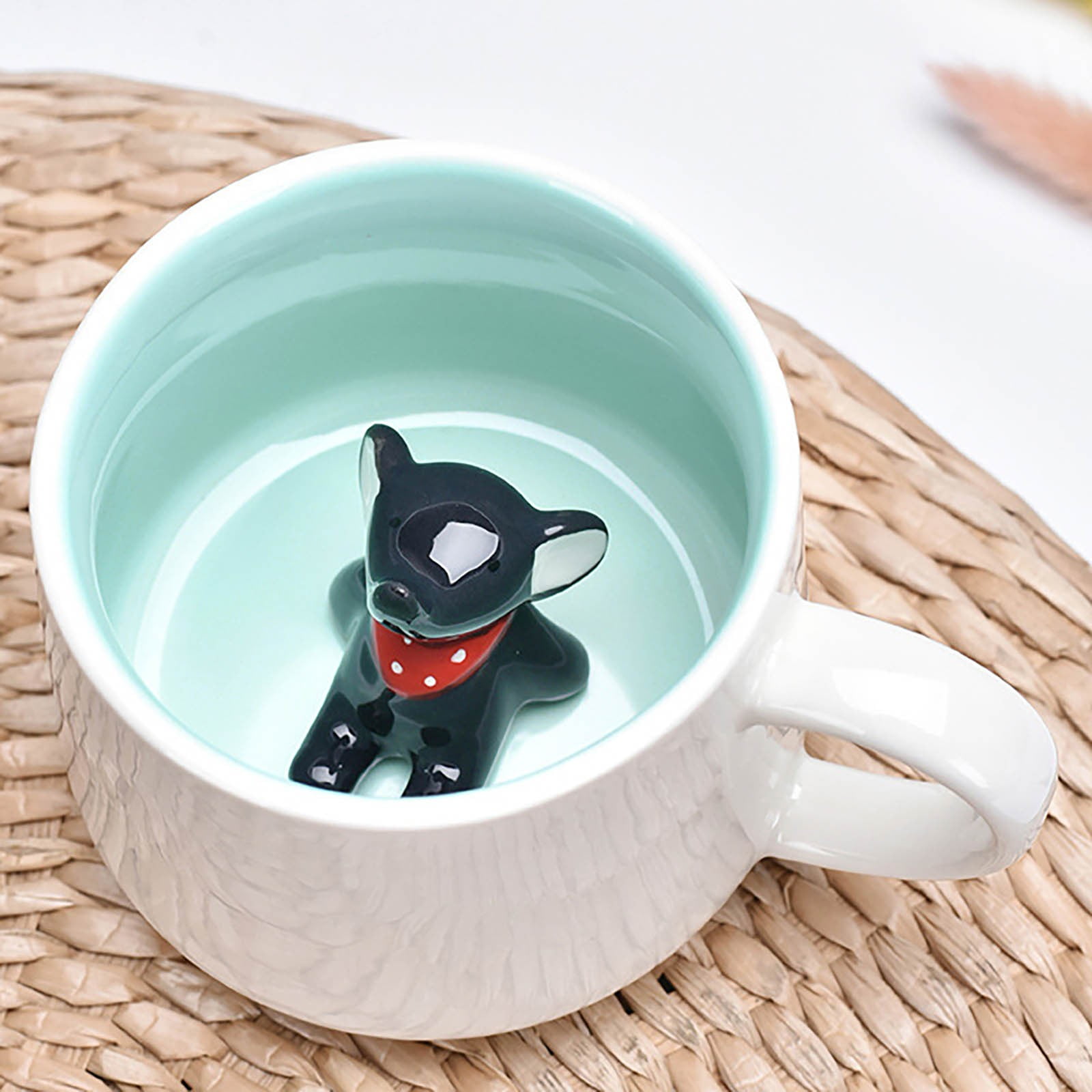 BCMMKLPP Cute Cow Ceramic Cup Hidden 3D Animal Inside Mug,Cute Cartoon ...