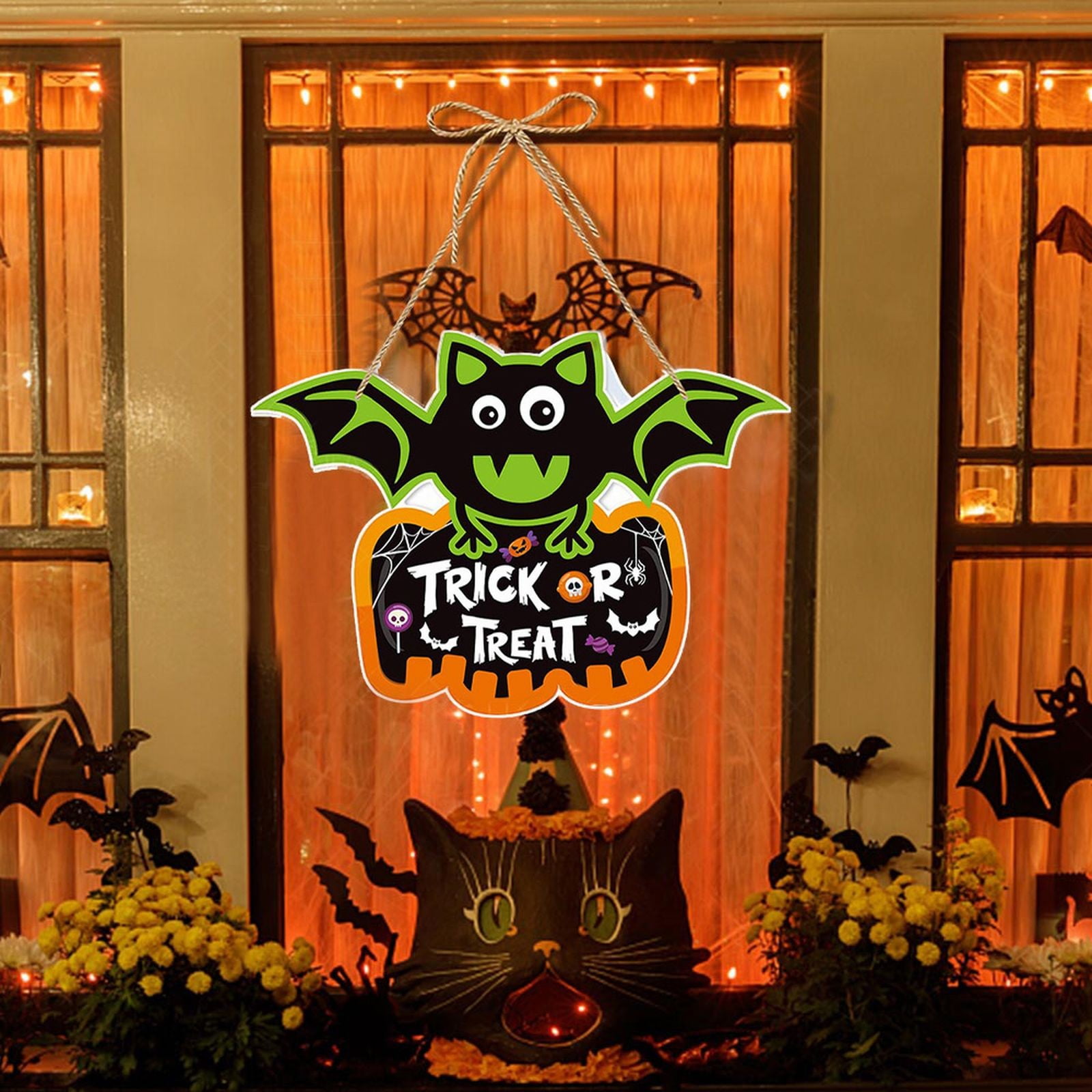 BCMMKLPP Halloween Party Decoration Pumpkin Bat Gate Hanging Festival ...