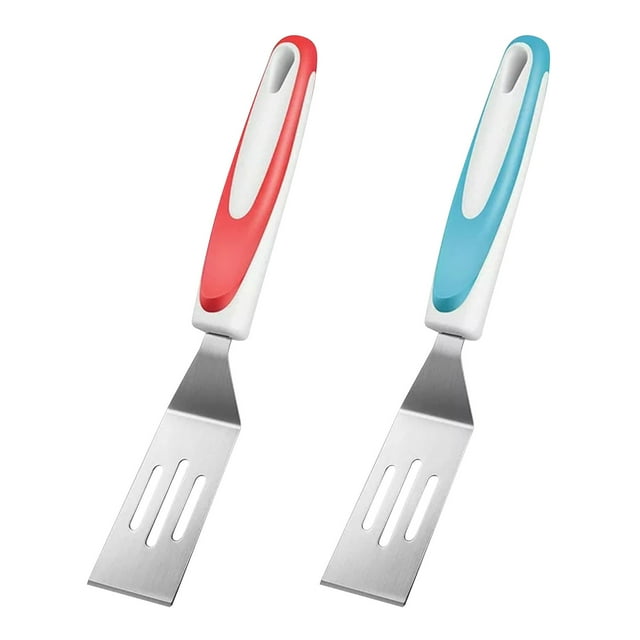 BCMMKLPP Small Metal Spatula Set - 2Pcs Mini Spatulas for Cooking and ...