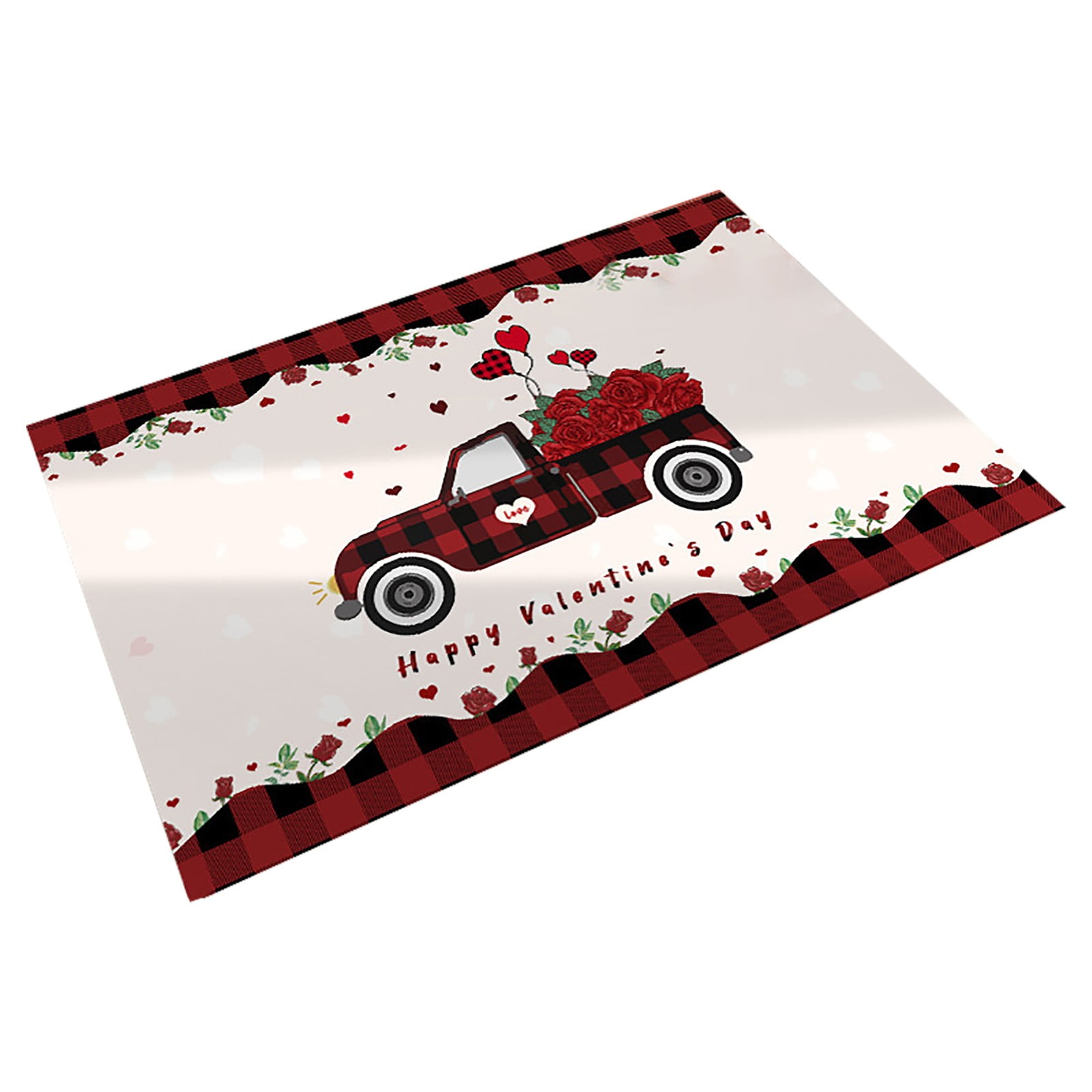 BCMMKLPP Valentine's Day Doormat Welcome Floor Red Heart Rubber Outdoor ...