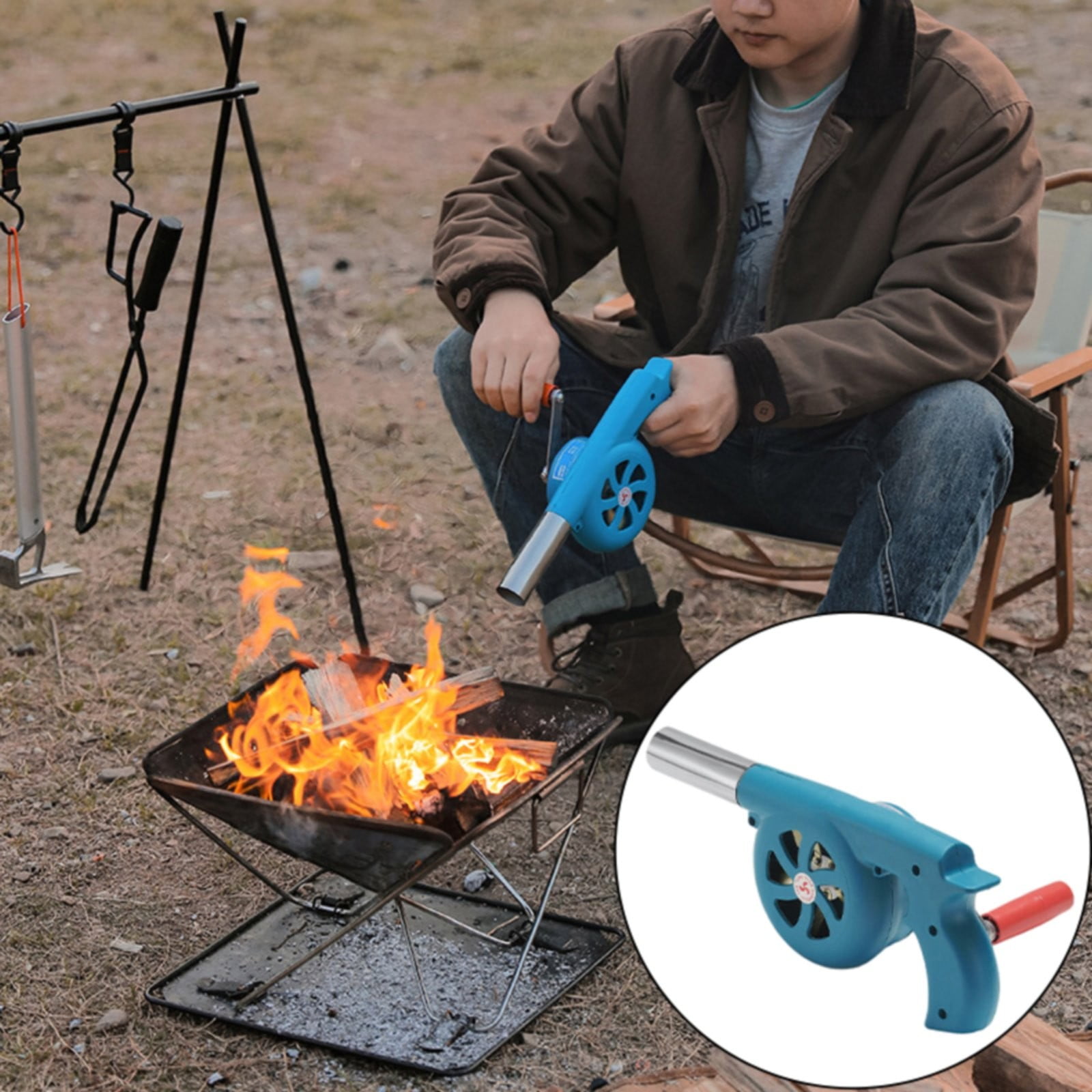 BCMMKLPP Wireless Electric Bellows Portable Barbecue Tools Air Blower ...