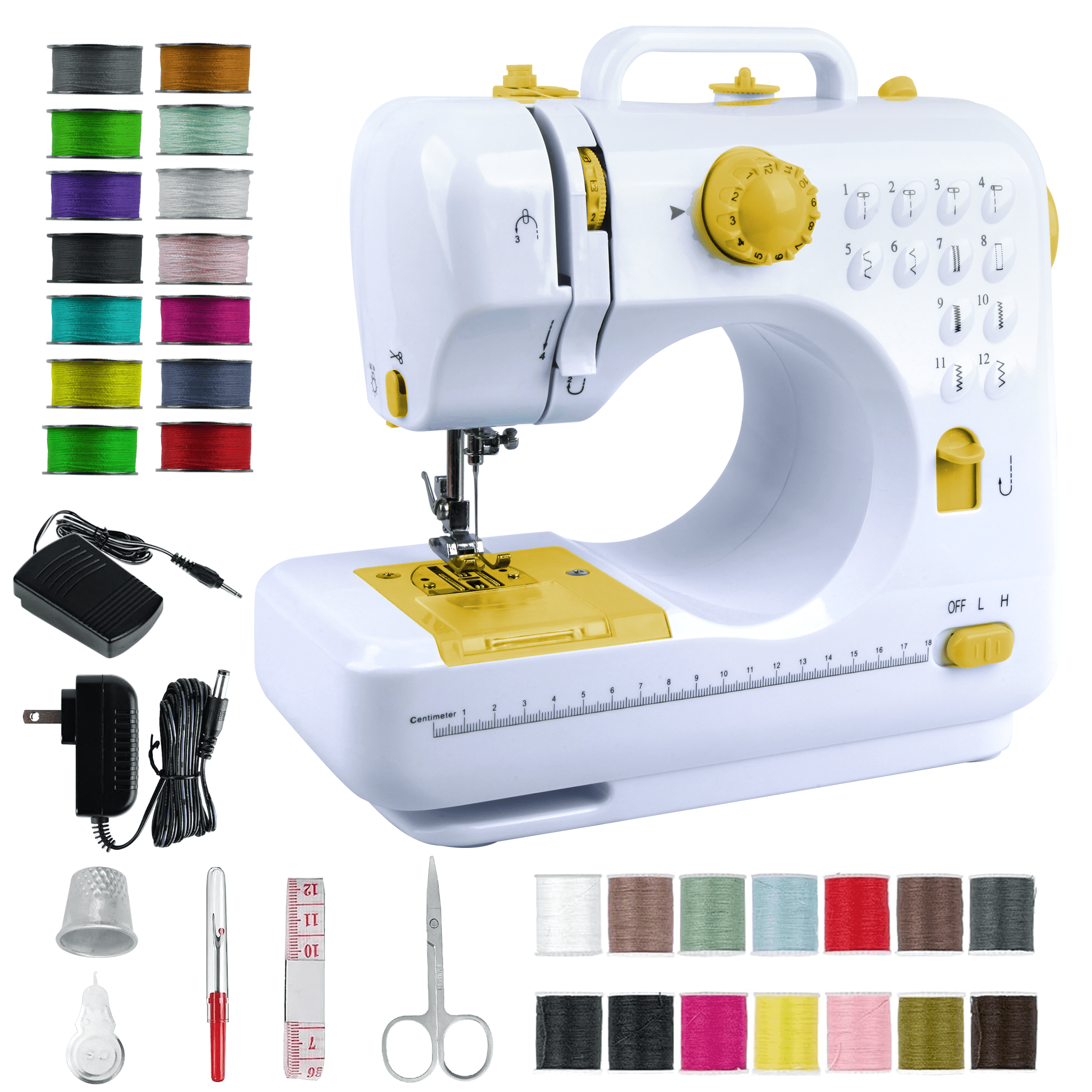 BCOOSS Portable Mini Sewing Machine for Children & Beginners with 12 ...