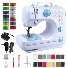 BCOOSS Portable Sewing Machine, 38 Stitches, Extension Table, Dual ...