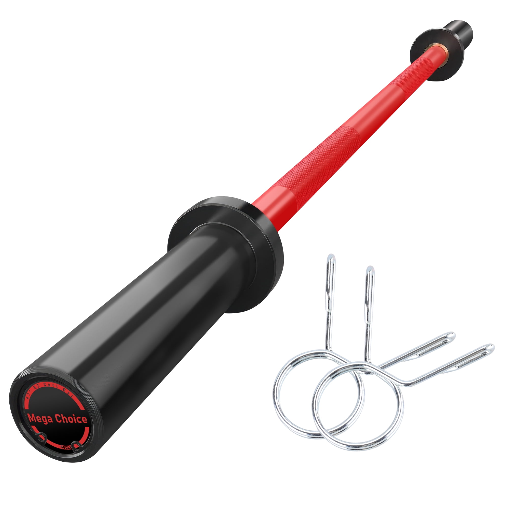 BCOZONY Black&Red Strength Training Barbell, Straight Barbell Bar for ...
