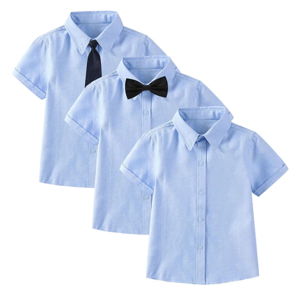 BCSIOAOI 3 Pc Shirts Boys,Cotton Short Sleeve Solid Back to School ...
