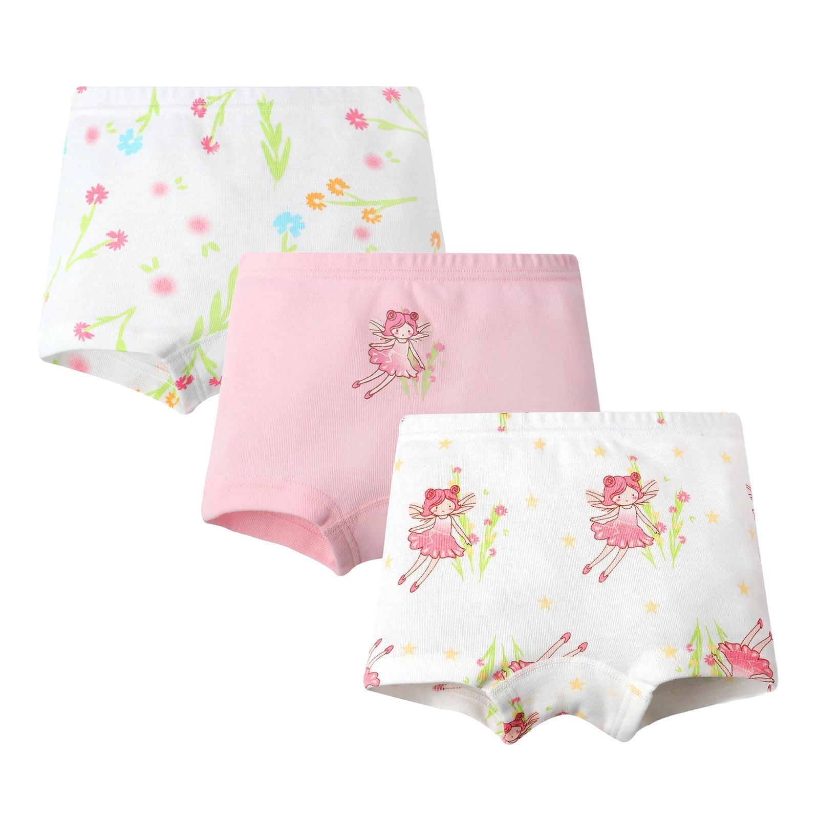 BCSIOAOI 3 Pc Underwear Kids Girls,Cotton Stretchy Comfortable Cute ...