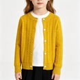 BCSIOAOI Girls Jacket,Crew Neck Cable Knit Button Front Long Sleeve ...