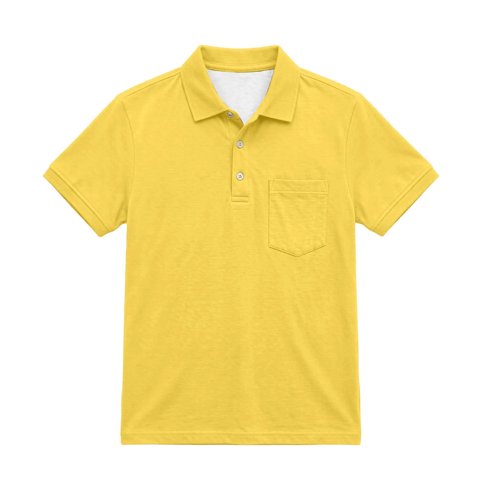 BCSIOAOI Kids Boys Shirts,Lapel Collar Chest Pocket Short Sleeve Solid ...
