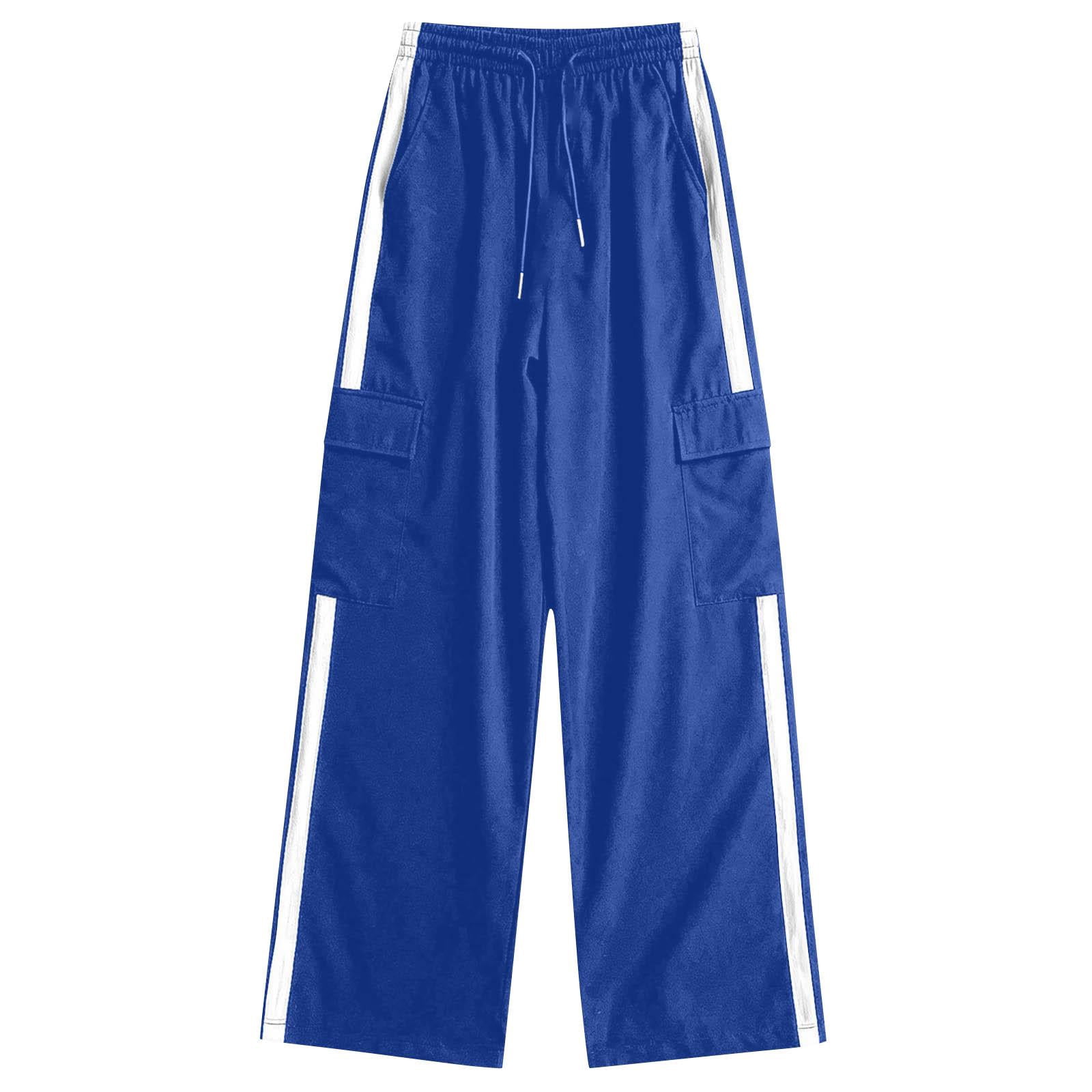 BCSIOAOI Kids Pants Girls,Cotton Wide Leg Cargo Pants with Side Stripes ...