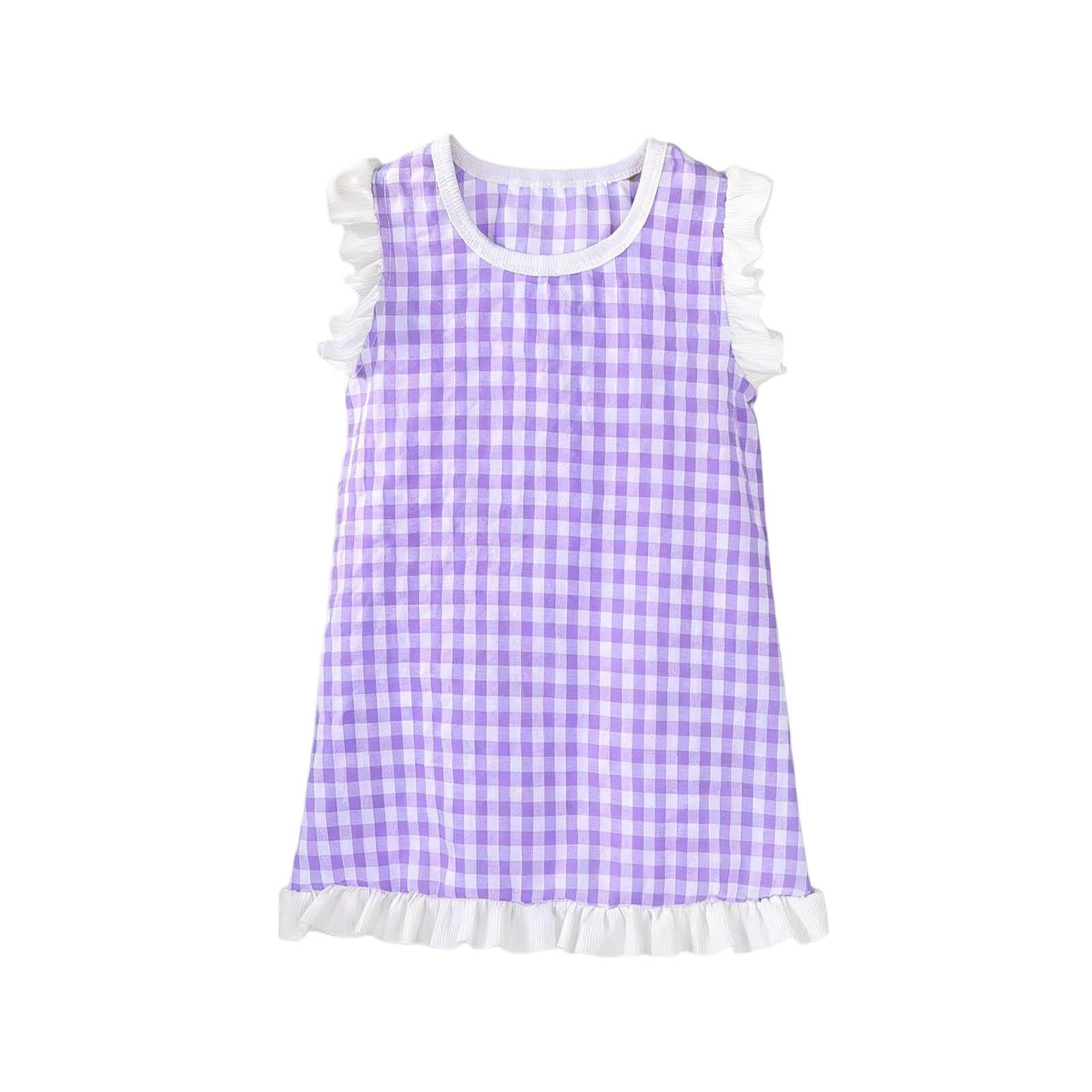 BCSIOAOI Tank Dress,Gingham Check Sleeveless Shift Dress with Ruffle ...