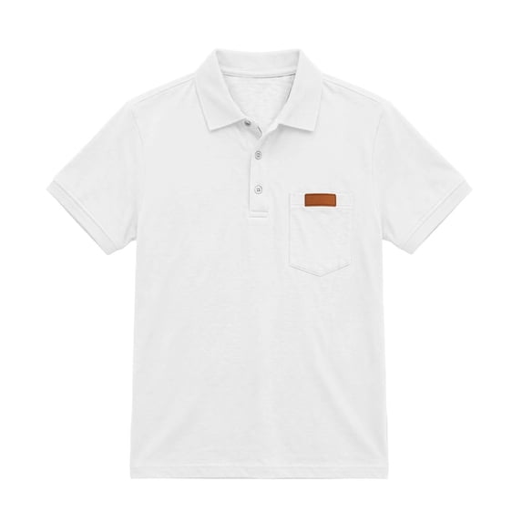 BCSIOAOI Tee Shirts Boys,Leather Patch Collar Short Sleeve Solid Casual ...