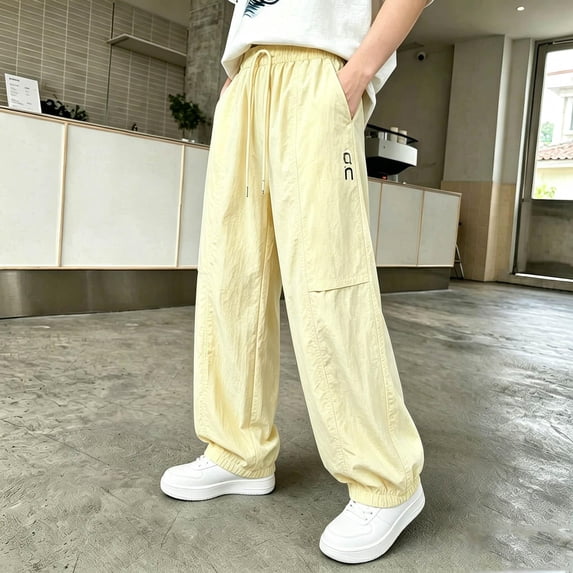 BCSIOAOI Toddler Boys Cargo Pants,Drawstring Letter Print Cuffed Ankle ...