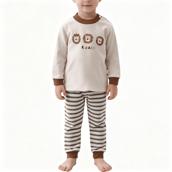 BCSIOAOI Toddler Kids Matching Outfits,Cotton Animal Print Long Sleeve ...