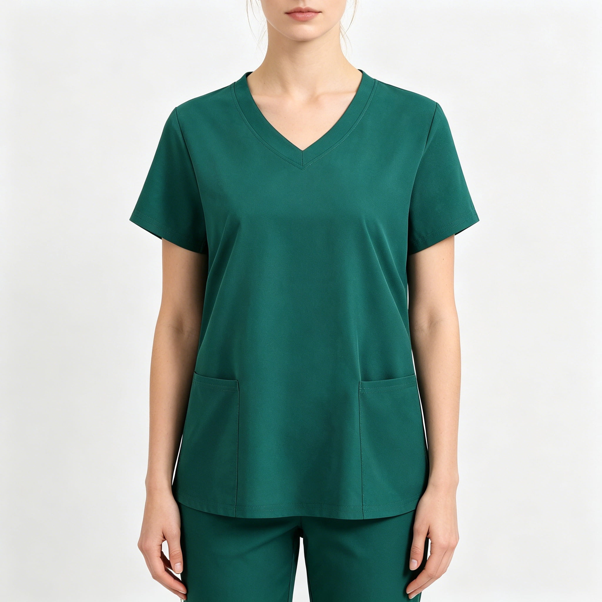 BCSIOAOI Womens Scrubs,Solid V Neck Short Sleeve Loose Medical Uniform ...