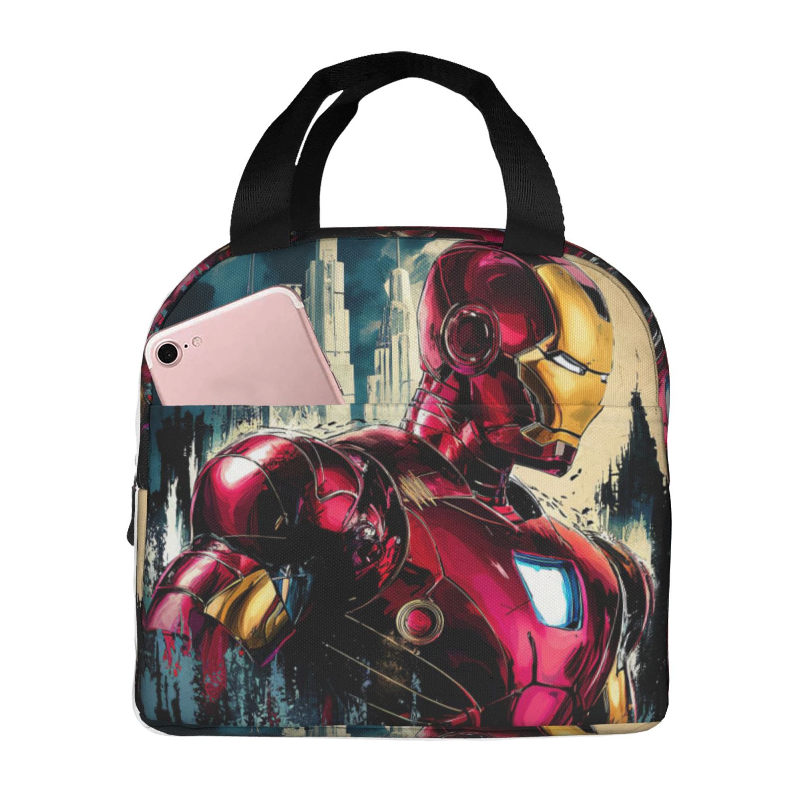 BCVXVAI Iron Man Lunch Box, Portable Insulated Cooler Lunch Bags for ...