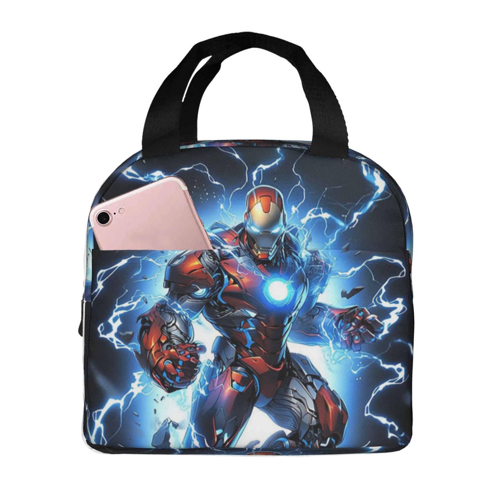 BCVXVAI Iron Man Lunch Box, Portable Insulated Cooler Lunch Bags for ...