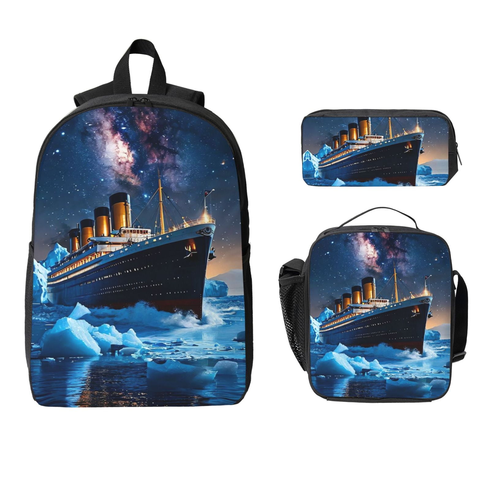 BCVXVAI Poster Titanic 3-Piece Backpack Set Fashion Printed Lightweight ...