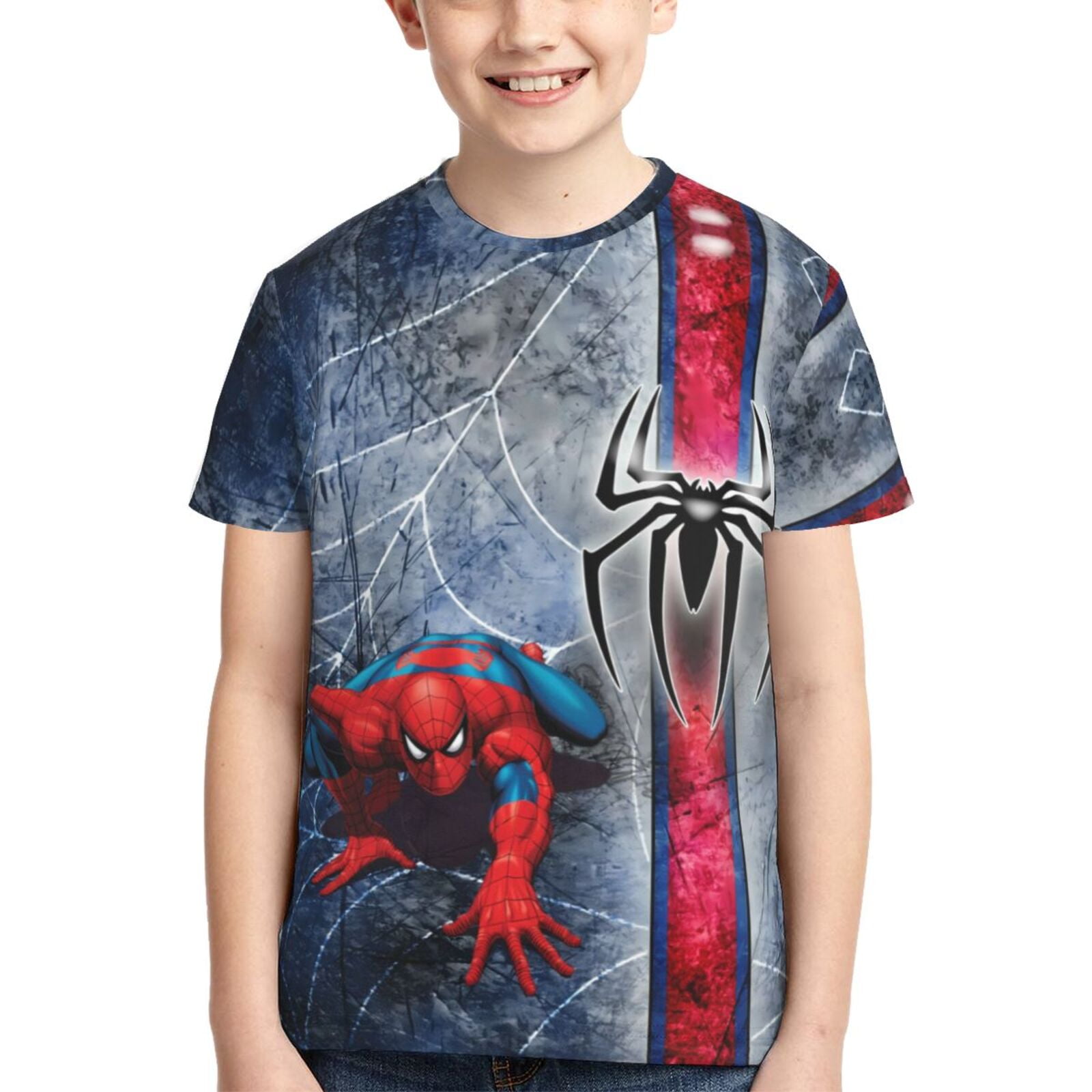 BCVXVAI Spider-Man Youth T-Shirt 3D Printed Short Sleeve T-Shirts ...