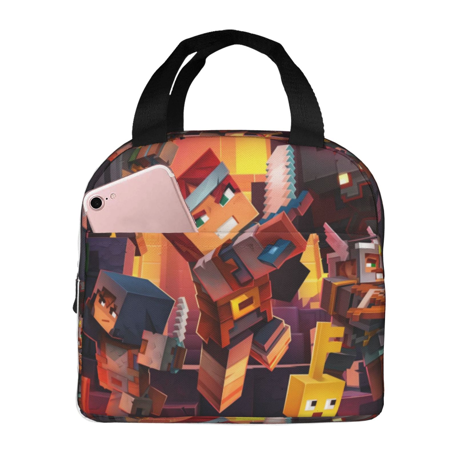 BCVXVAI WMinecraft Lunch Box Reusable Insulated Lunch Bag, Stylish Game ...