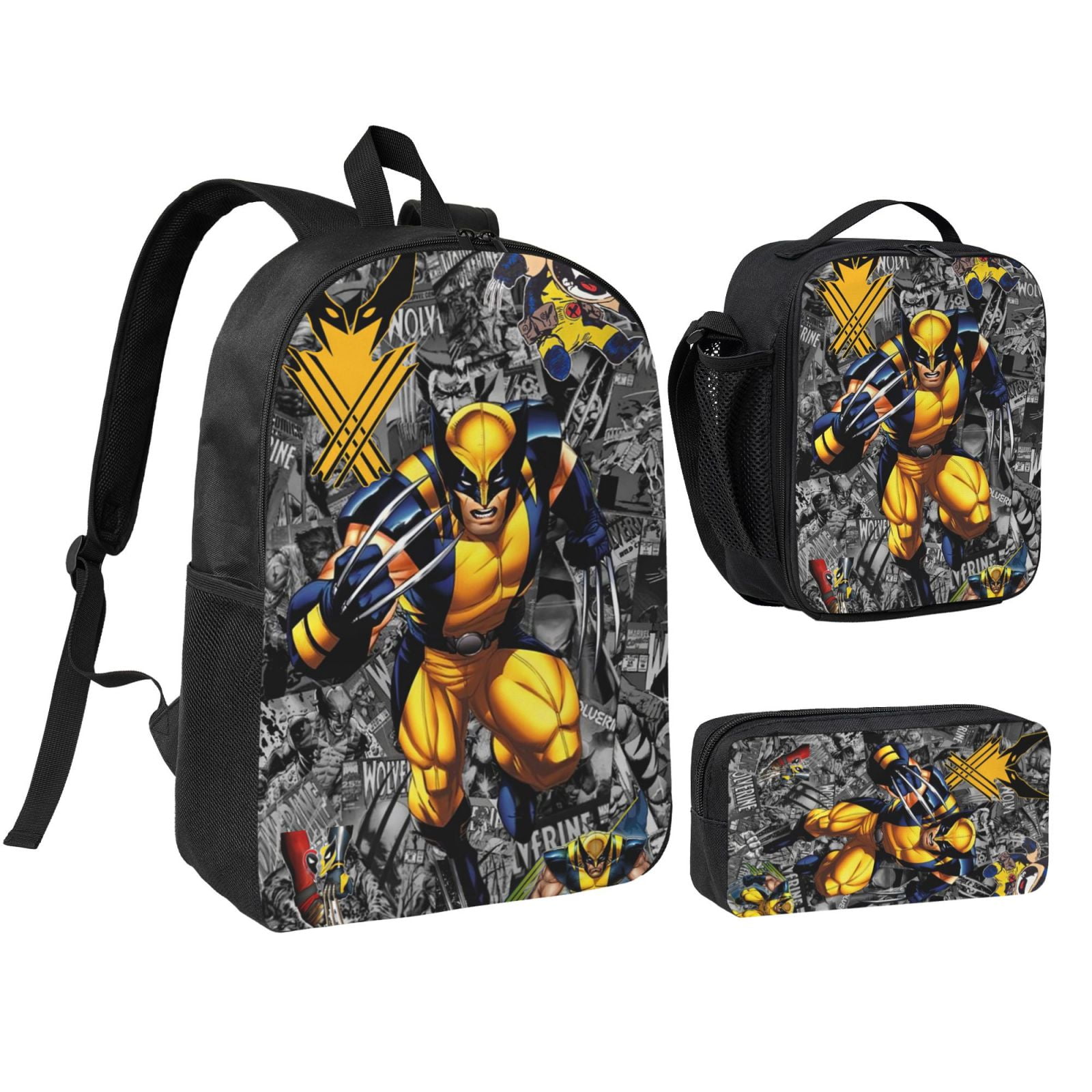 BCVXVAI Wolverine 3-Piece Backpack and Lunch Bag Set, Custom Printed ...