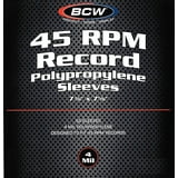 BCW 45 RPM Record Sleeves, 4 Mil, Archival Quality, Polypropylene ...