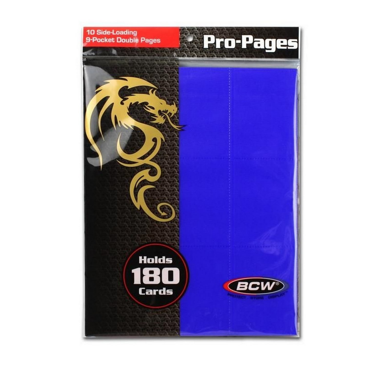 BCW 10 Side Loading 9-Pocket Pro Binder Pages - Blue - Walmart.com