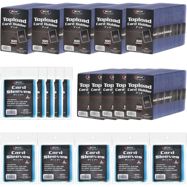 BCW Collector's Bundle: 1000 Card Sleeves +1000 Top Loaders for Sports ...