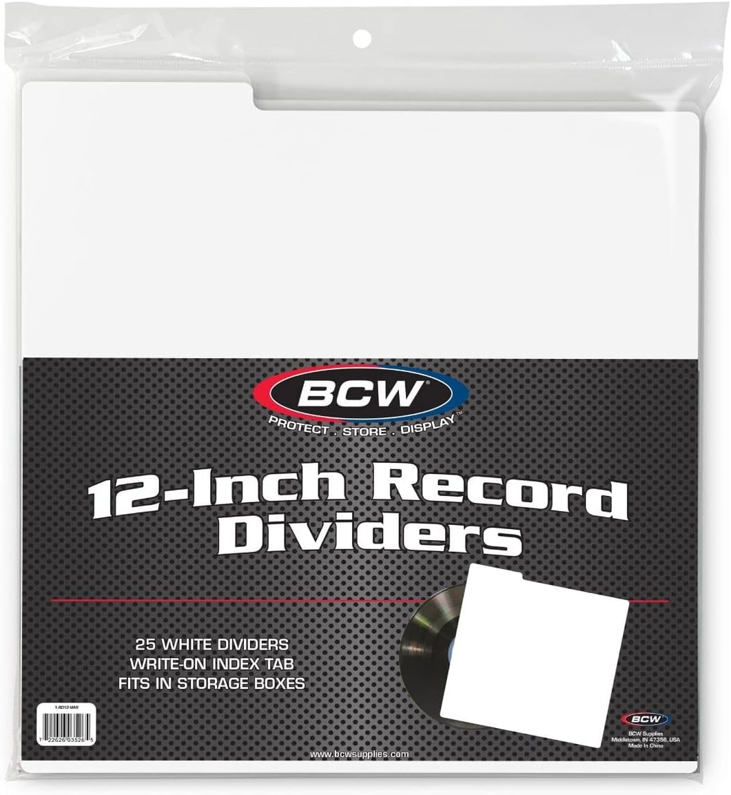 BCW 12" Vinyl Record Dividers for Records Albums and Record Storage ...