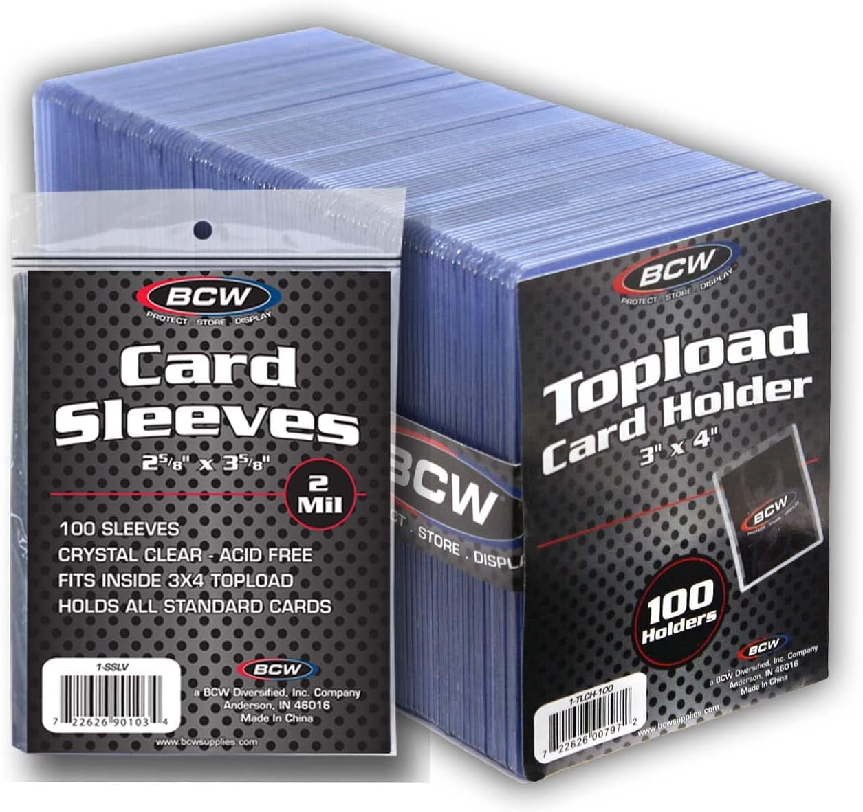 BCW 3" x 4" Standard Topload Card Holder and Standard Card Sleeves ...