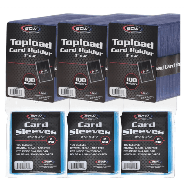 BCW 300 Card Sleeves +300 Top Loaders for Cards Baseball Card ...