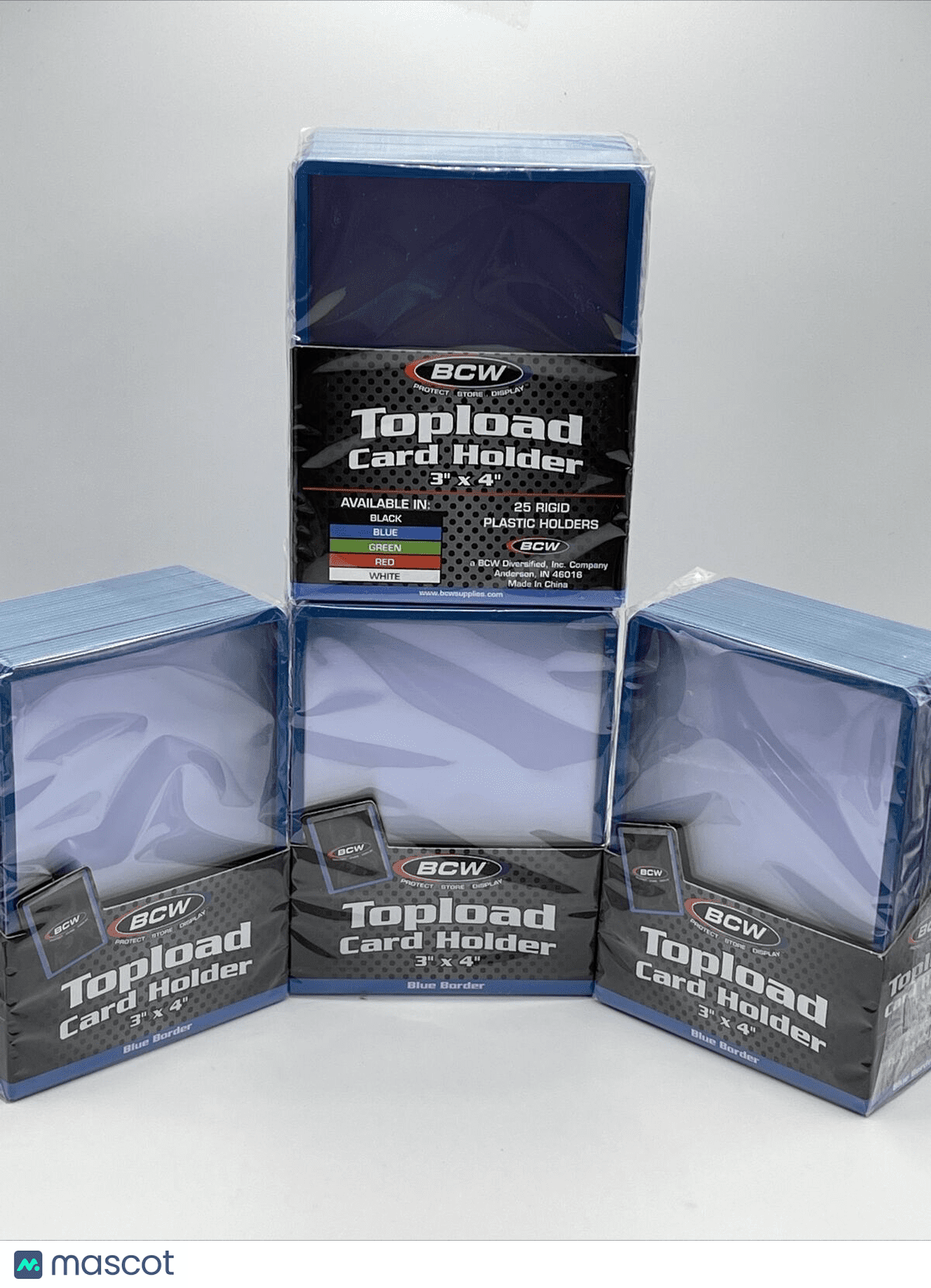 BCW 3X4 BLUE BORDER Standard Toploaders 35pt 4 Packs of 25, 100 total - Walmart.com