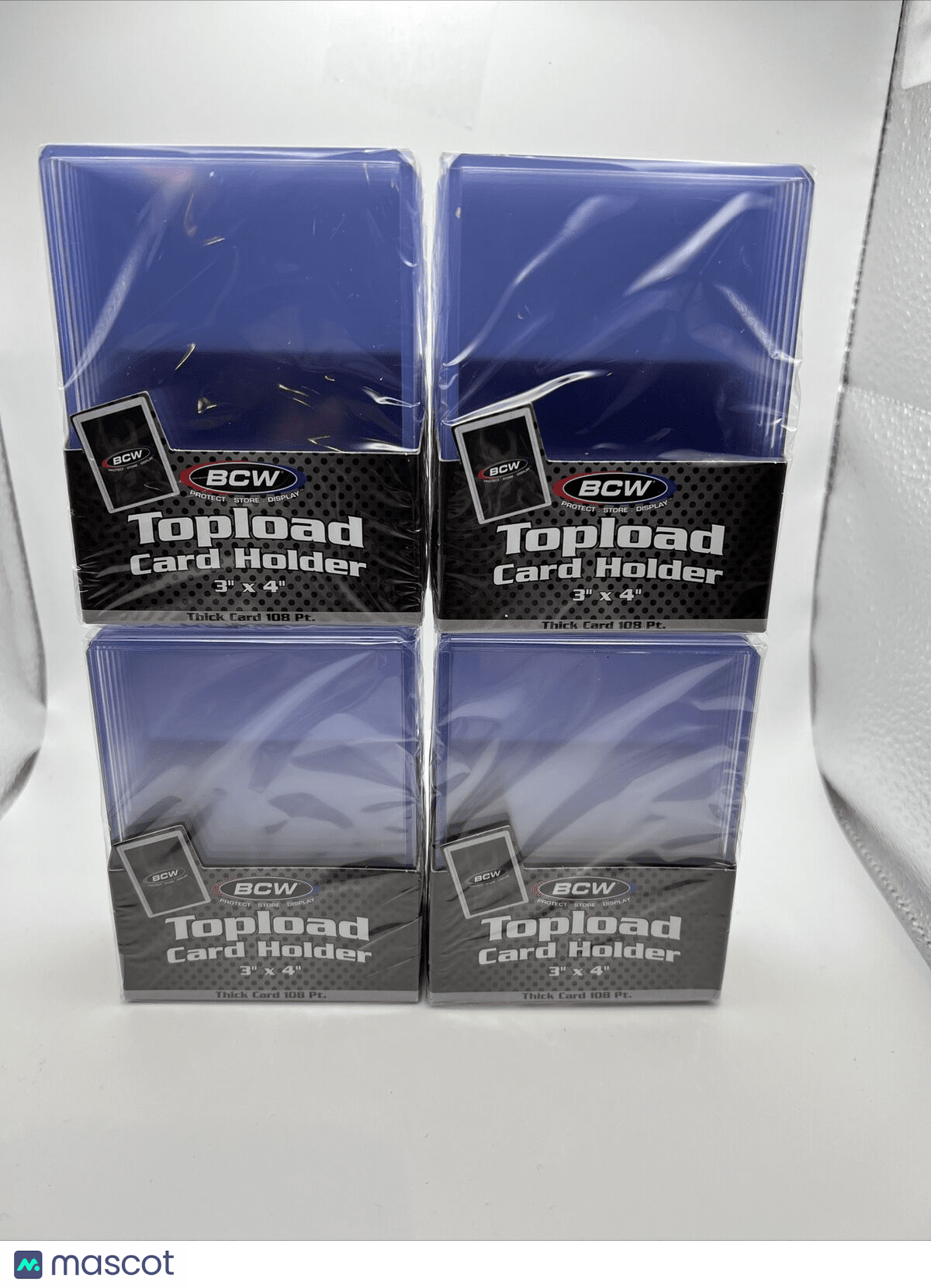 BCW 3X4 Thick Card Toploaders 4 Packs of 10 for up to 108pt Cards, 40 ...