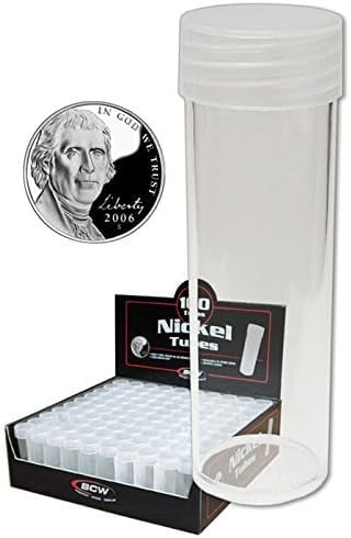 BCW Coin Tubes for US Nickels - 100ct | Durable Plastic Tube Coin ...