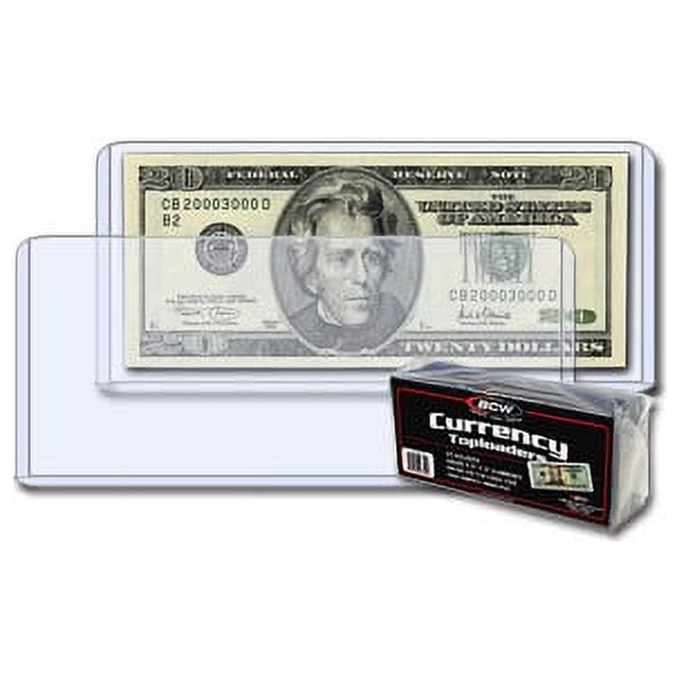 BCW Money Plastic Topload Holder - Regular US Currency Bill Protection ...