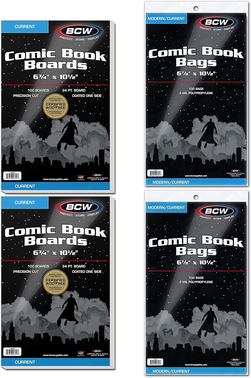 BCW Current Comic Bags and Backing Boards | 200 Bags & 200 Boards ...
