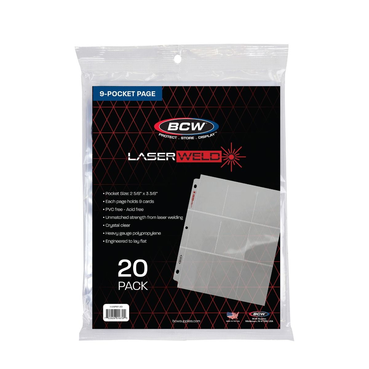 BCW LaserWeld Top Load Pages - 9 Pocket - 20ct Pack - Walmart.com