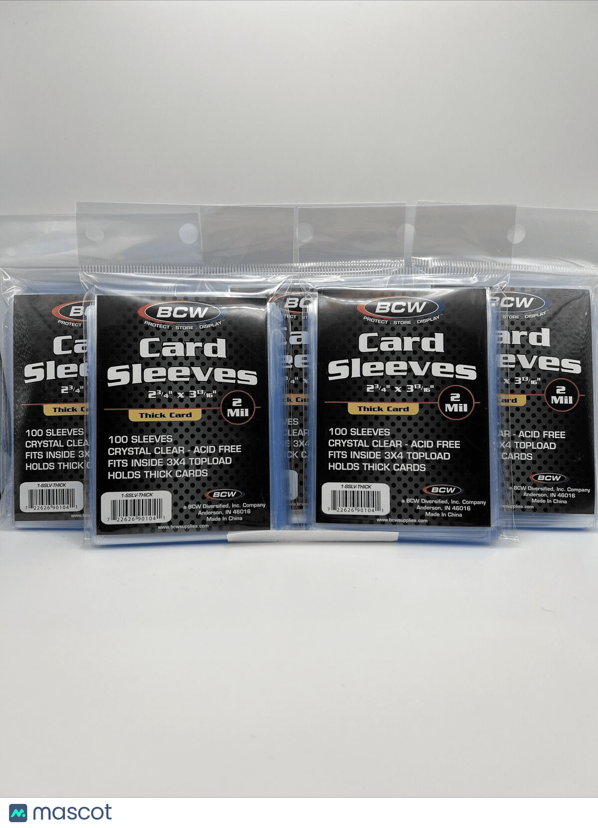 BCW Penny Card Soft Sleeves 5 Packs of 100 for THICK Sized Cards = 500 ...