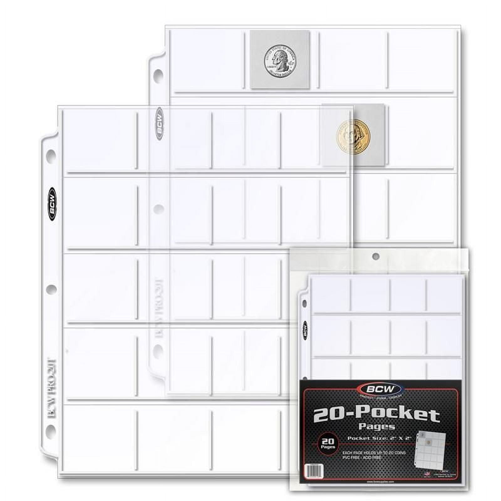 BCW Pro 20-Pocket Protective Page (20Ct Pack) Fits most 3 ring binders ...
