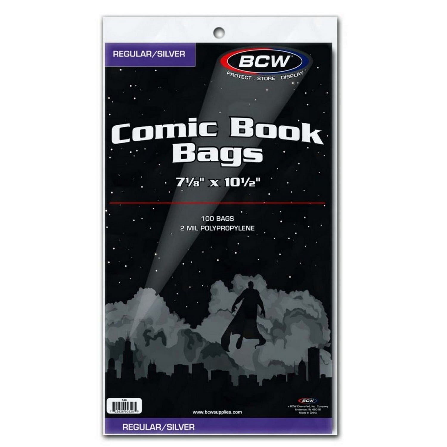 BCW Regular/Silver Comic Book Bags - 7 1/8" X 10 1/2" (100 Count ...