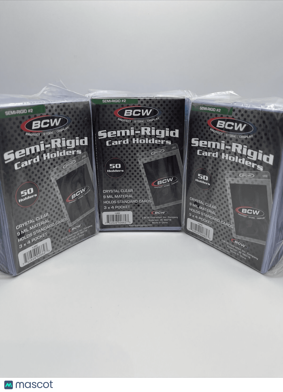 BCW Semi-Rigid Card Holders #2 3 Packs of 50 Sleeves, 150 Total ...