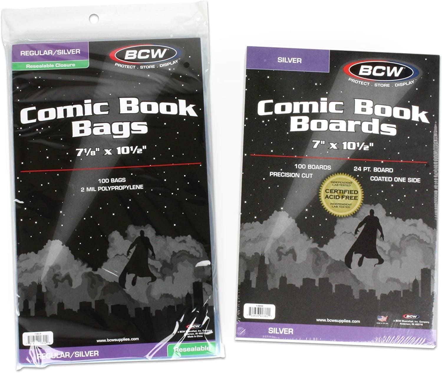 BCW Silver Age Collectors Plastic Storage - Resealable Clear Comic Book ...