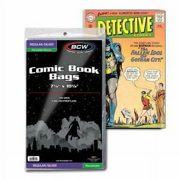 BCW Supplies Resealable Silver Comic Bags (100 Count Pack) - Walmart.com