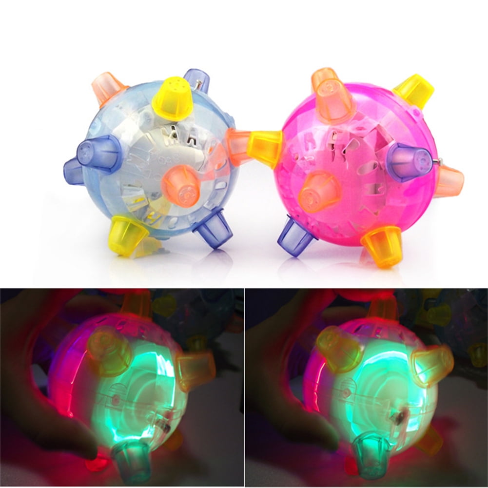BCY Electric Bouncing Ball Light Up Music Flashing Jumping LED Ball Pet ...