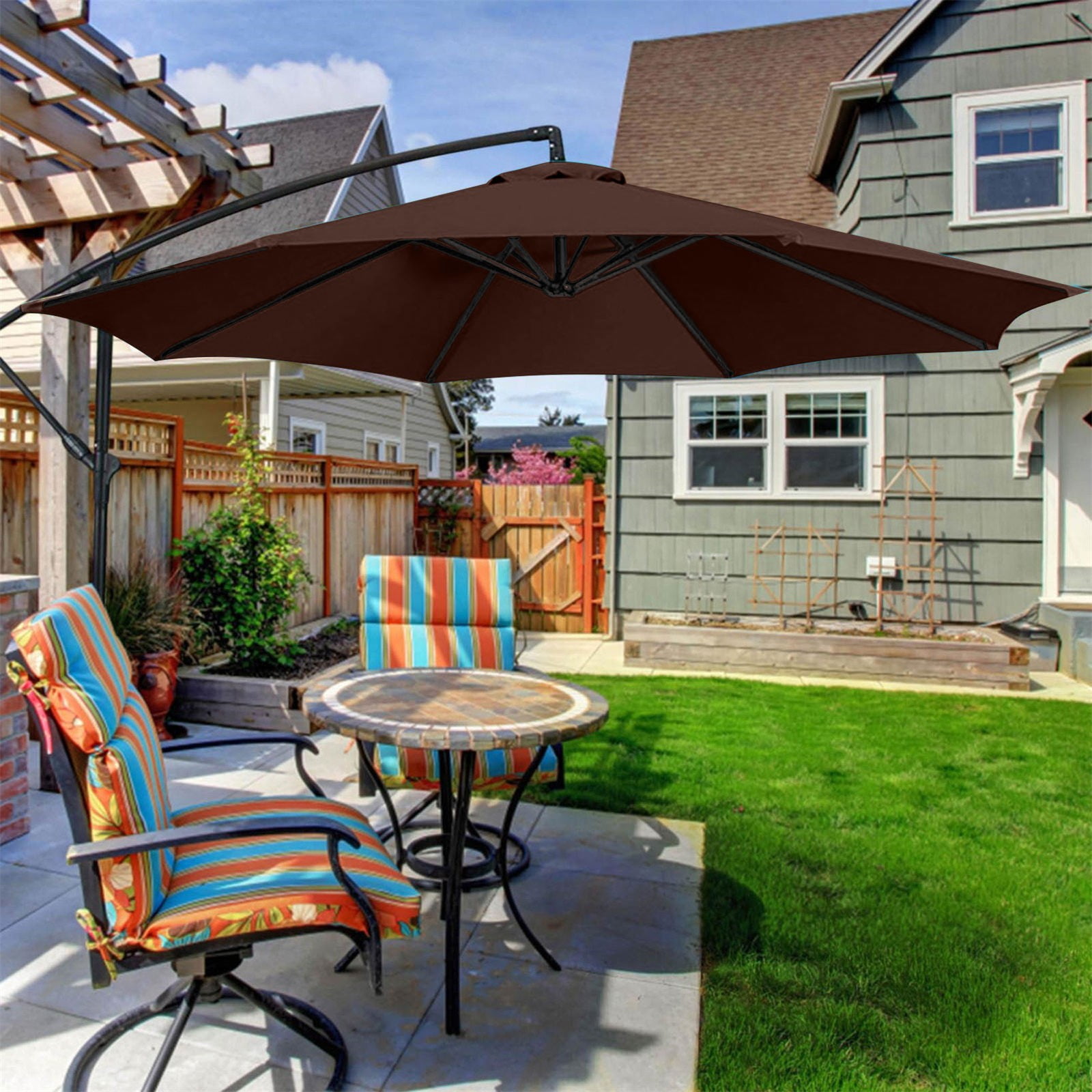 BCZHQQ 10 Ft 8-Rib Umbrella Replacement Canopy Top - Revitalize Your ...