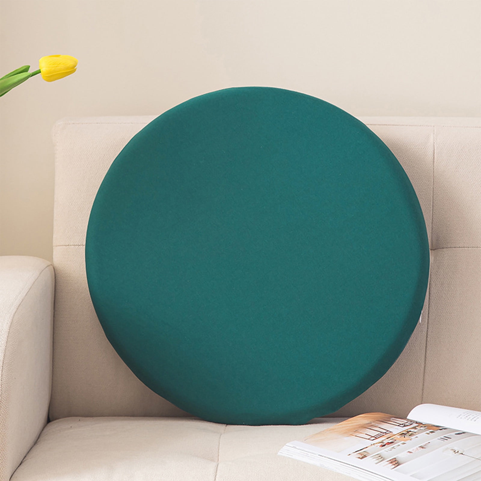 BCZHQQ 14" Memory Foam Chair Cushion,Round Chair Pad for Kitchen Dining ...