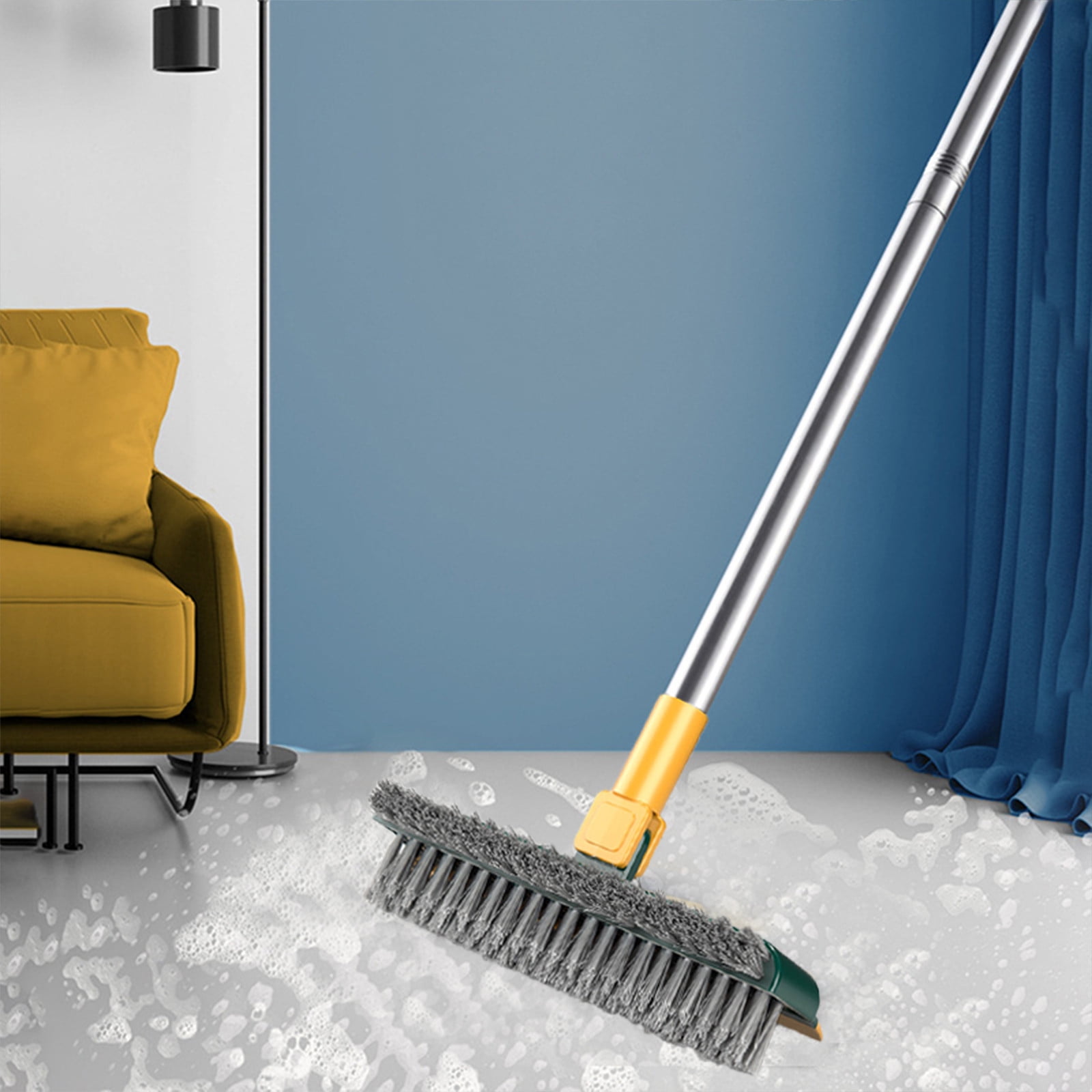 BCZHQQ 2-in-1 Rotating V-Shape Floor Scrub Brush,180° Swivel Stiff ...