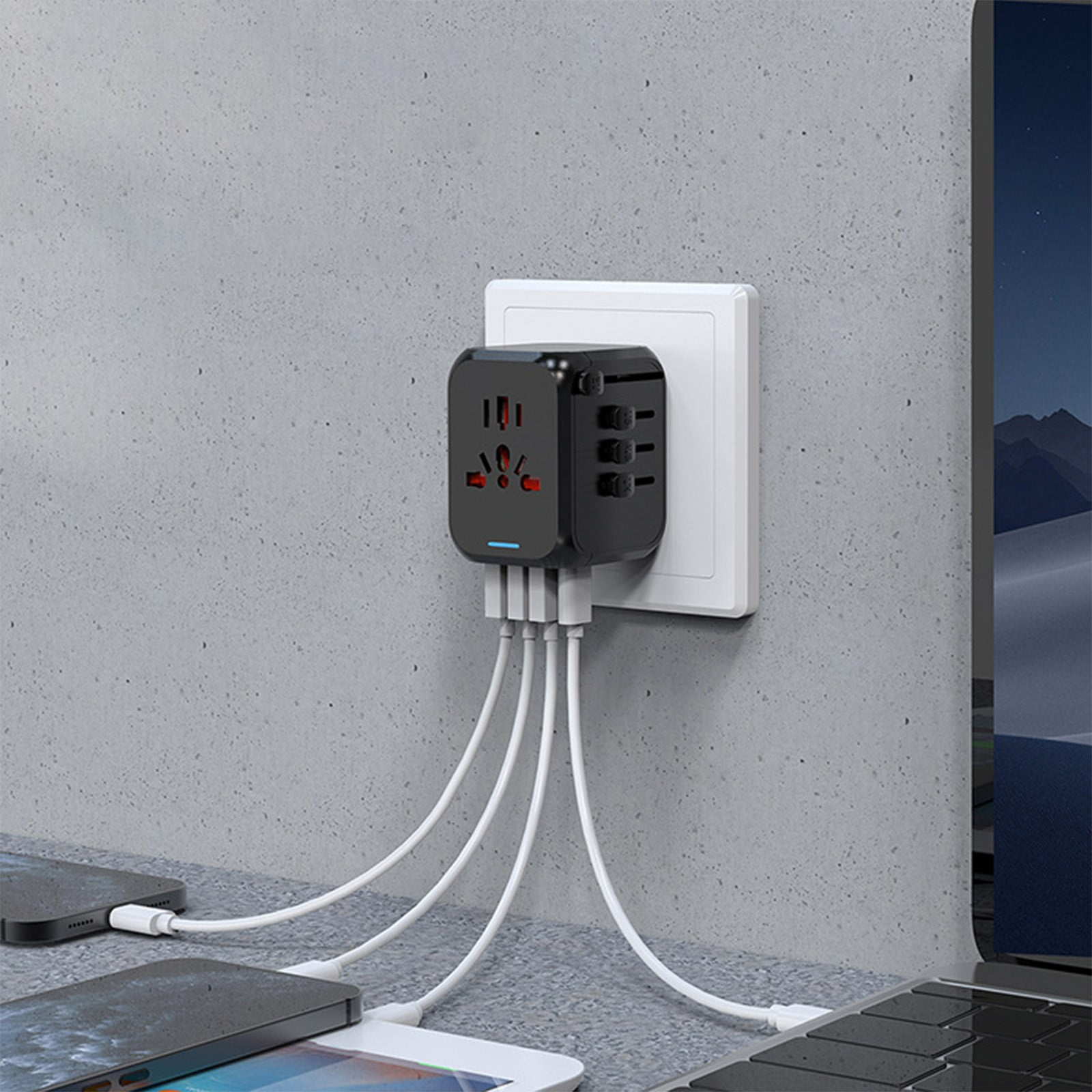 BCZHQQ 7-Outlet Surge Protector with 3 USB & Type-C Charging Ports ...