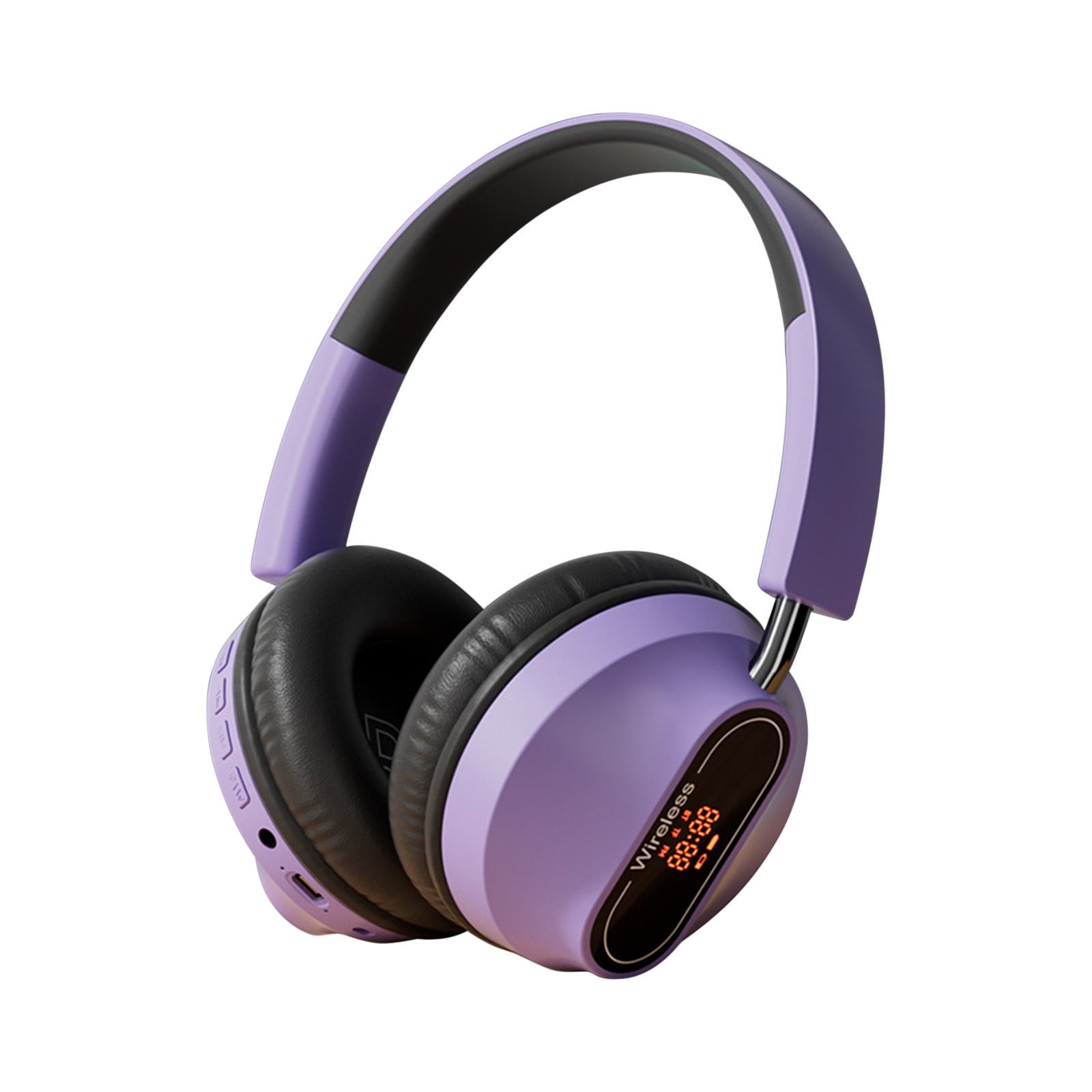 Bluetooth Wireless Over-Ear Headphones FM Stereo Radio Headset Micro SD Card Mp3 Player Built-in ...