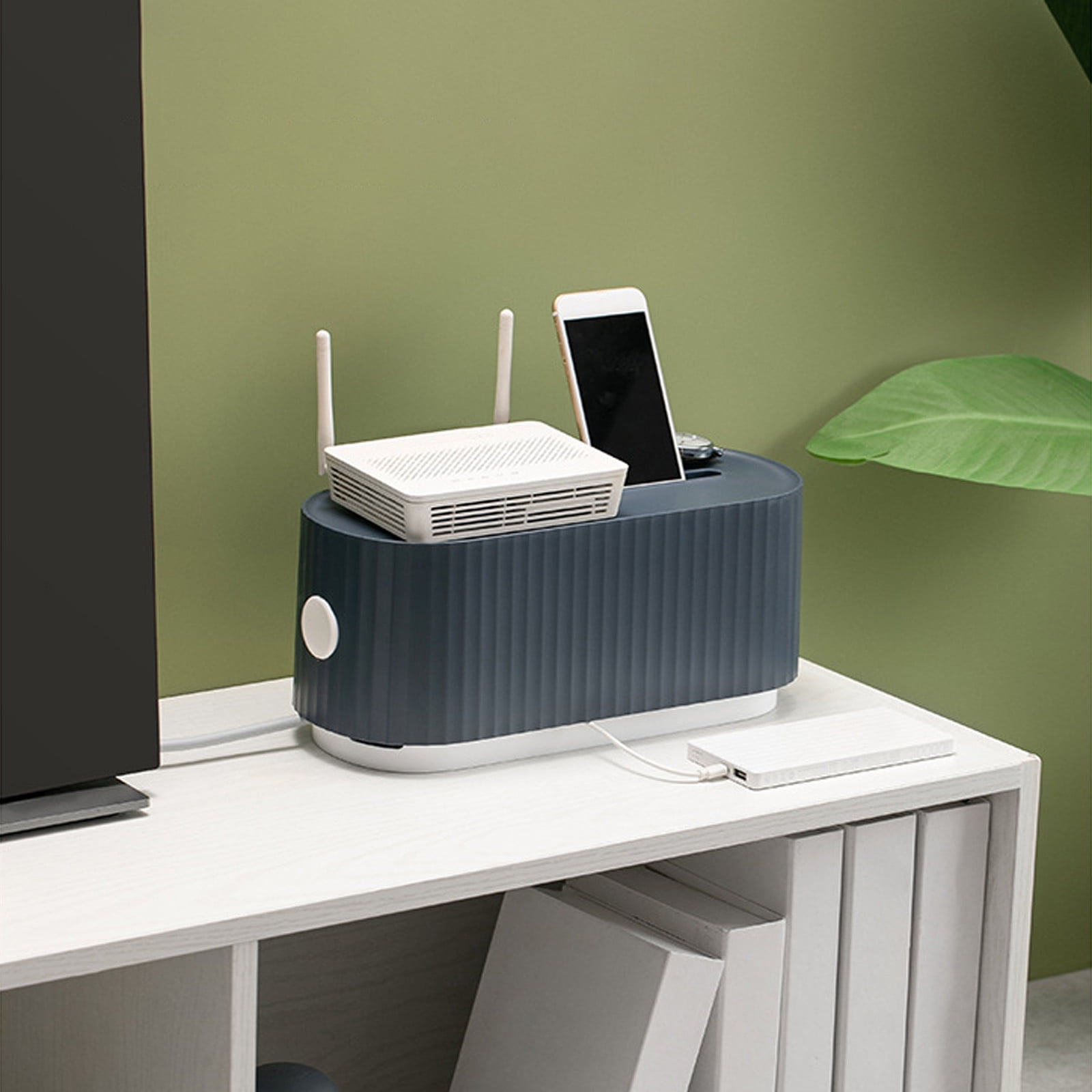 BCZHQQ Cable Management Box,Wood Lid, Cord Organizer for Desk TV ...